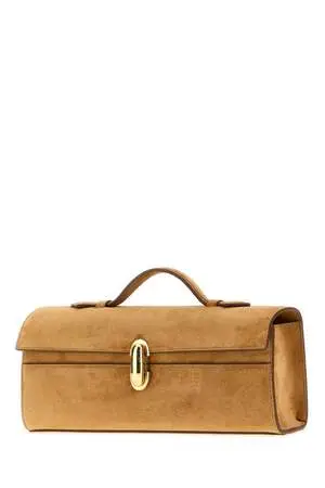 Savette Camel Suede Slim Symmetry Handbag