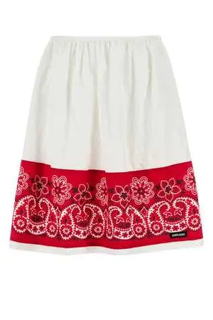 Miu Miu Poplin Skirt - White