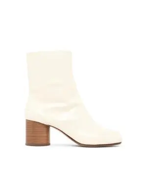 MAISON MARGIELA Tabi' Leather Ankle Boots - White