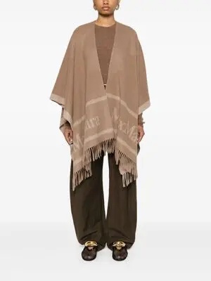 Max Mara 2424736051600 Poncho Logo Jacquard