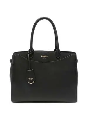 Prada Borsa A Mano Prelude Large In Pelle - Black