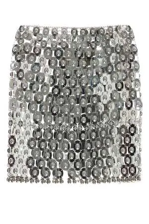 Rabanne Metal Knit Mini Skirt - Silver