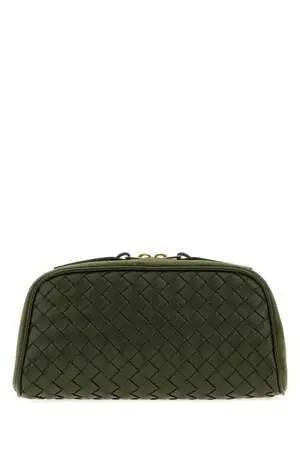 Bottega Veneta Bottle Leather And Suede Small Nodo Clutch - Green
