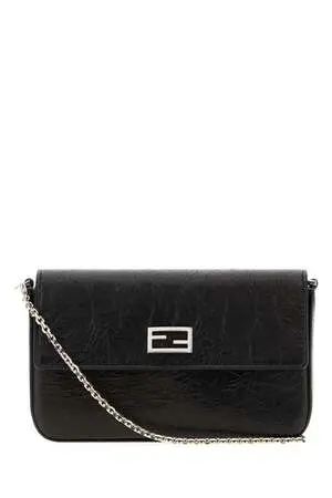 Fendi Leather Tube Wallet - Black