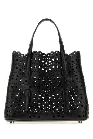 Alaïa Leather Mina 20 Handbag - Black