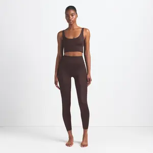 Nike Skims Satin Shine High-waisted Bonded 26" Leggings - Brown