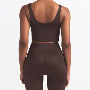 Nike Skims Satin Shine High-waisted Bonded 26" Leggings - Brown