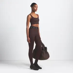 Nike Skims Satin Shine High-waisted Bonded 26" Leggings - Brown