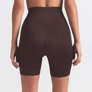 Nike Skims Satin Shine High-waisted 5" Biker Shorts - Brown