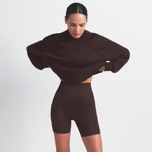 Nike Skims Satin Shine High-waisted 5" Biker Shorts - Brown