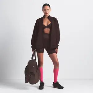 Nike Skims Satin Shine High-waisted 5" Biker Shorts - Brown