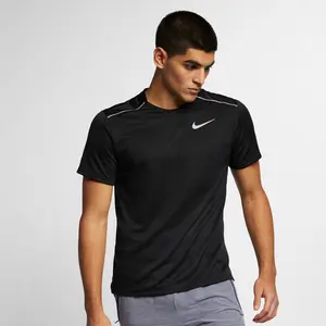 Nike Dri-fit Miler Short-sleeve Running Top - Black