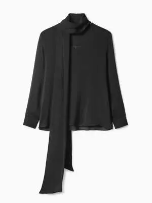 HOUSE OF DAGMAR Sheer Viscose Blouse With Scarf Detail