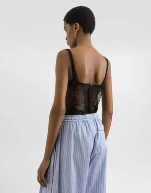Dolce & Gabbana Silk And Lace Top