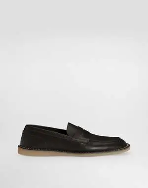 Dolce & Gabbana Calfskin Loafers With Dg Accessory