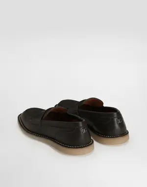 Dolce & Gabbana Calfskin Loafers With Dg Accessory