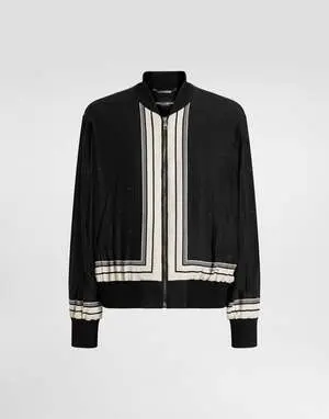 Dolce & Gabbana Printed Zip-up Bomber Jacket