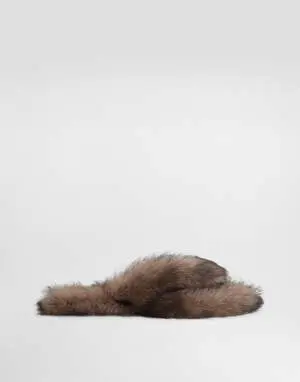 Dolce & Gabbana Shearling Flip-flops