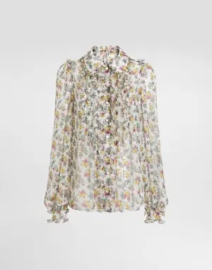 Dolce & Gabbana Small Floral-print Chiffon Shirt