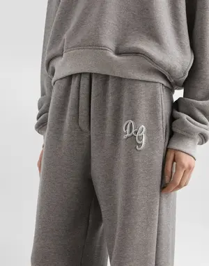 Dolce & Gabbana Fleece Trousers With Patch Embroidery