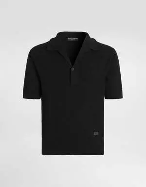 Dolce & Gabbana Cotton Blend Polo Shirt - Black