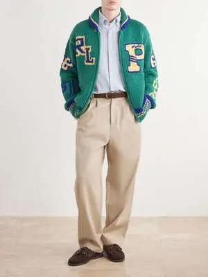 Polo Ralph Lauren Intarsia-knit Wool Zip-up Sweater