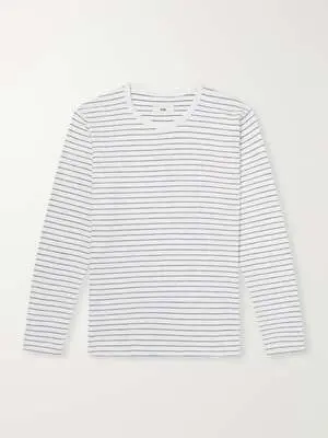 Folk Striped Cotton T-shirt - Ecru