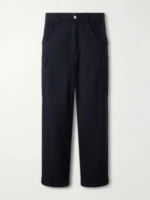 A.PRESSE Cotton Twill Cargo Trousers - Blue