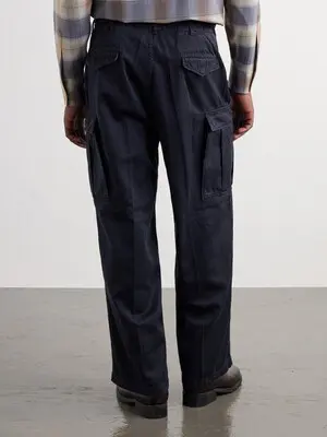 A.PRESSE Cotton Twill Cargo Trousers - Blue
