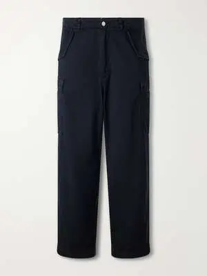 A.PRESSE Cotton-twill Trousers - Navy
