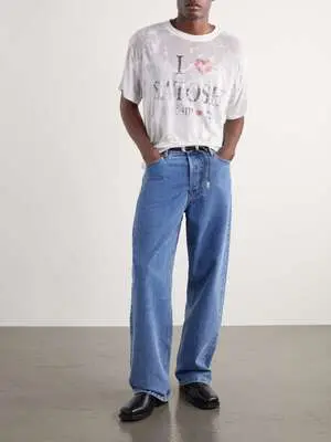 SATOSHI NAKAMOTO I Love Satoshi Printed Distressed T-shirt