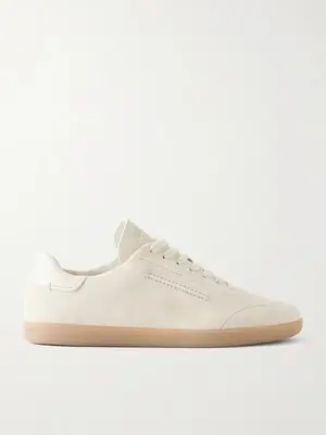 Zegna 232 Leather-trimmed Suede Sneakers - White