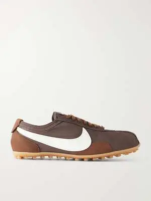 Nike Moon Shoe Suede-trimmed Shell Sneakers - Brown