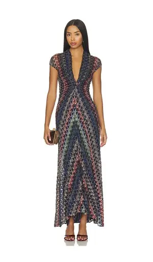 Missoni Long Dress In Navy