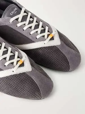 Celine Logo-detailed Suede Sneakers