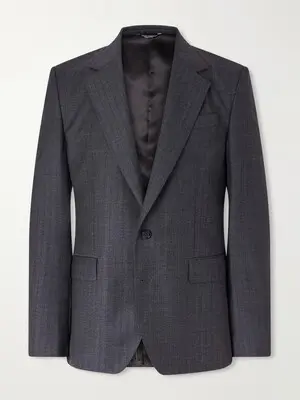 Dolce & Gabbana Pinstriped Virgin Wool Blazer - Gray