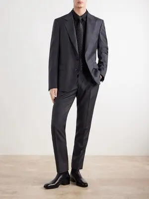 Dolce & Gabbana Pinstriped Virgin Wool Blazer - Gray