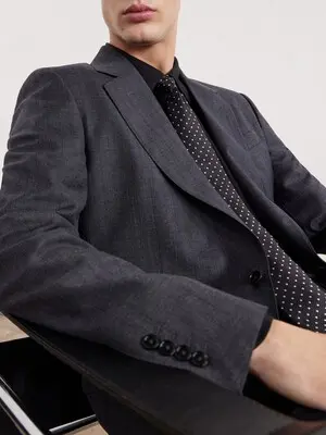 Dolce & Gabbana Pinstriped Virgin Wool Blazer - Gray