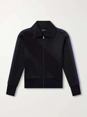 WALES BONNER Logo-embroidered Striped Jersey Track Jacket