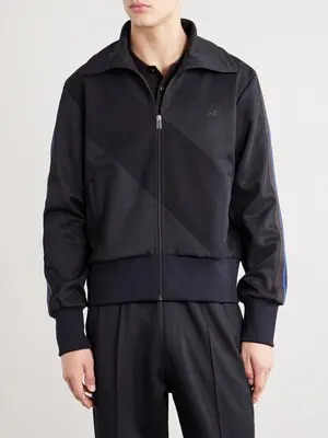 WALES BONNER Logo-embroidered Striped Jersey Track Jacket