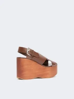 Max Mara Buckle Strap Wedge Sandals