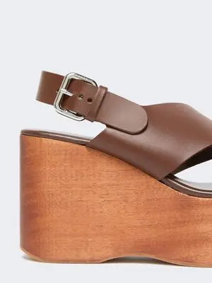 Max Mara Buckle Strap Wedge Sandals