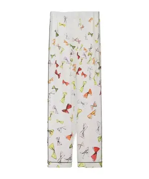 Dior Printed Bow Pajama Pants - White