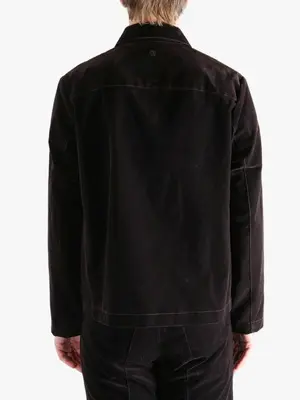 OMAR AFRIDI Velvet-effect Shirt Jacket