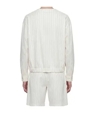 HED MAYNER Pinstriped V-neck Shirt