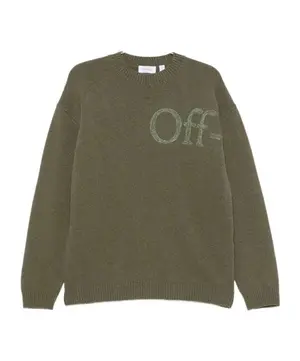 Off-White Knit Crewneck With Embroidered Logo