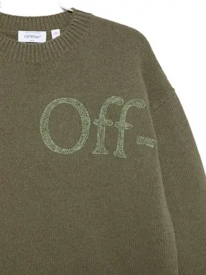 Off-White Knit Crewneck With Embroidered Logo