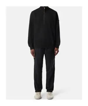 Stone Island Regular-fit Half-zip Sweatshirt With Ribbed Inserts