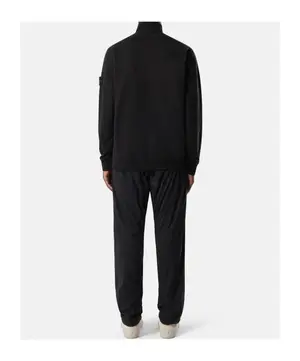 Stone Island Regular-fit Half-zip Sweatshirt With Ribbed Inserts