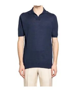 LARDINI Short-sleeved Polo Shirt - Blue